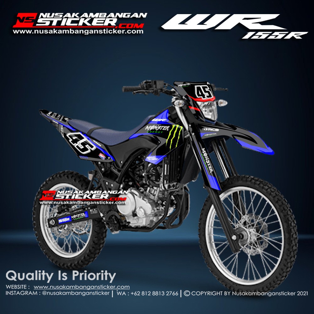 Jual Stiker WR 155R 45 Hitam Biru | Shopee Indonesia
