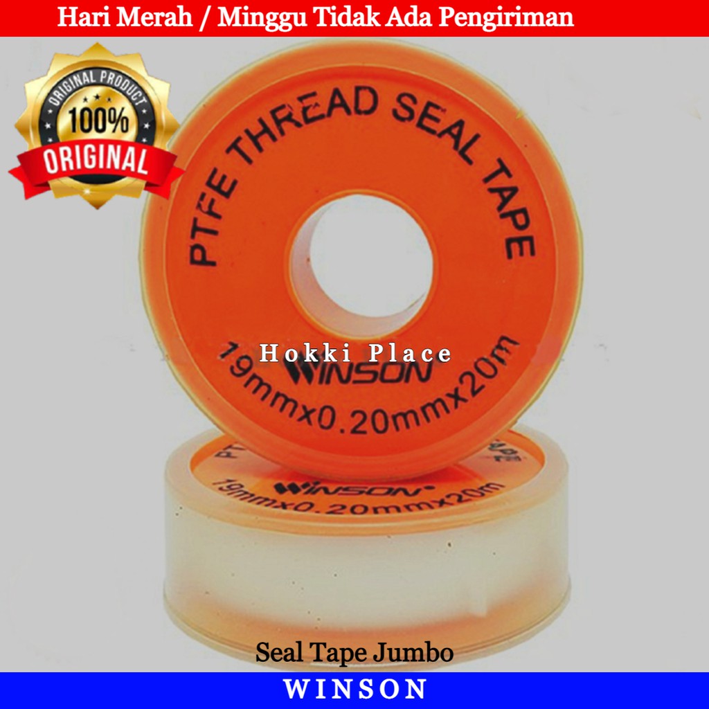 Jual SEAL TAPE WINSON JUMBO 19MM X 0.20MM X 20 METER ISOLASI KRAN ...