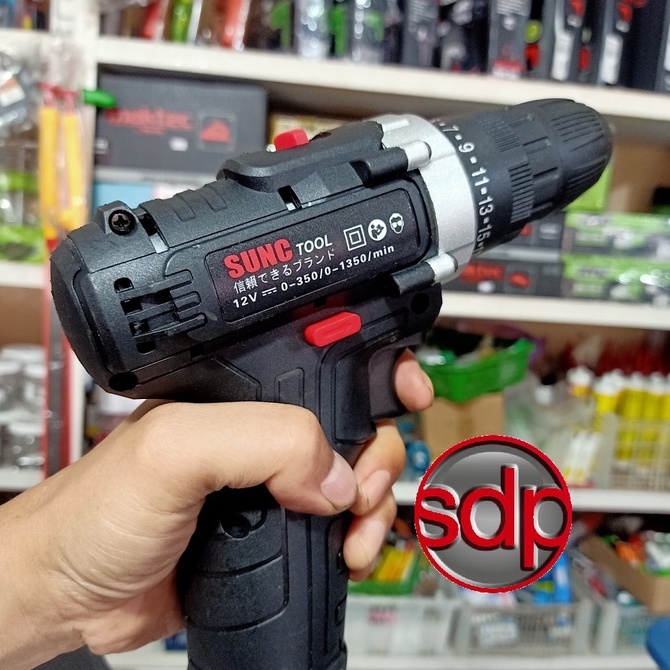 Jual SUNC 12s BOR 1 BATERAI Batere single Mesin CORDLESS besi kayu ...