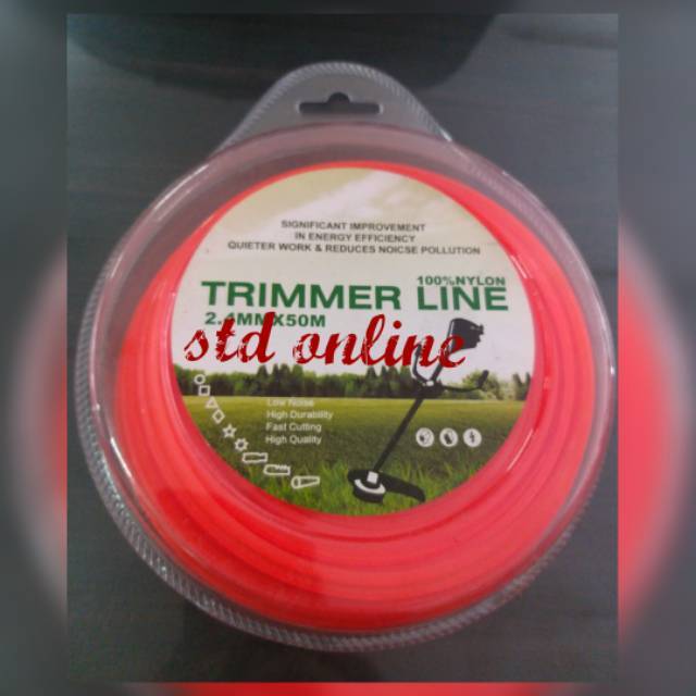 Jual Senar potong rumput trimmer line 2.4mm x 50meter blade senar pisau ...