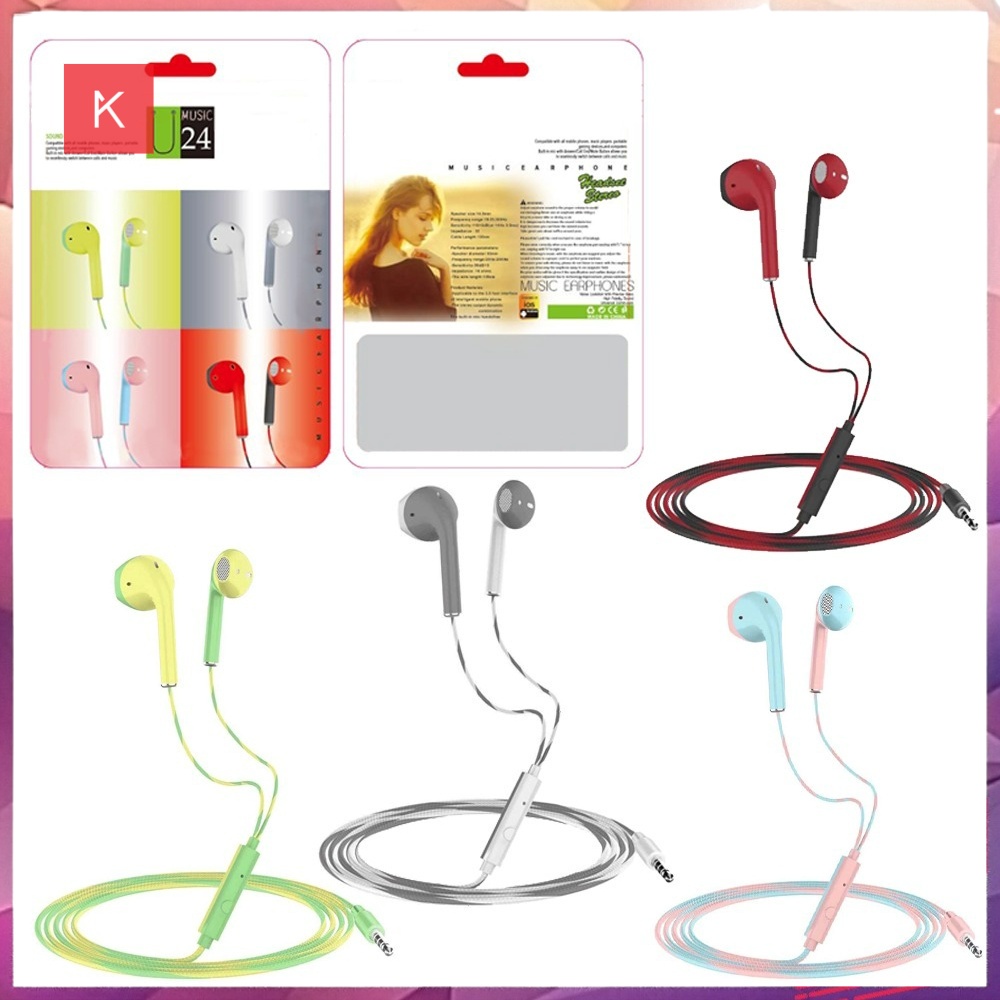 Jual ANG Handsfree U24 Macaron 2 tone / Earphone Macaroon glossy Color ...