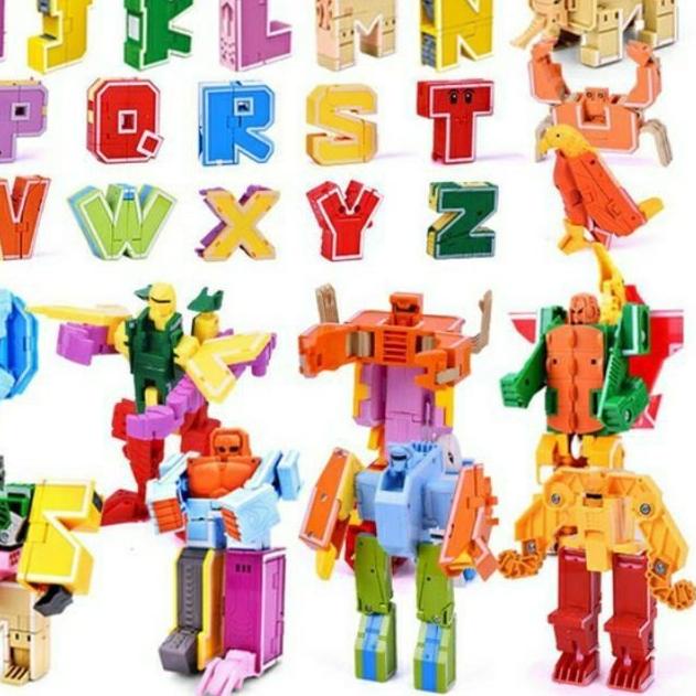 Jual Mainan Edukasi Toy Addict Alphabet Huruf Robot Mega Botz (A-T ...