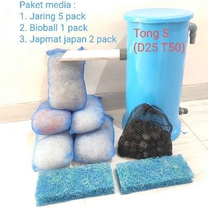 Jual Tong filter fiber size S paket lengkap isi media jaring japmat ...