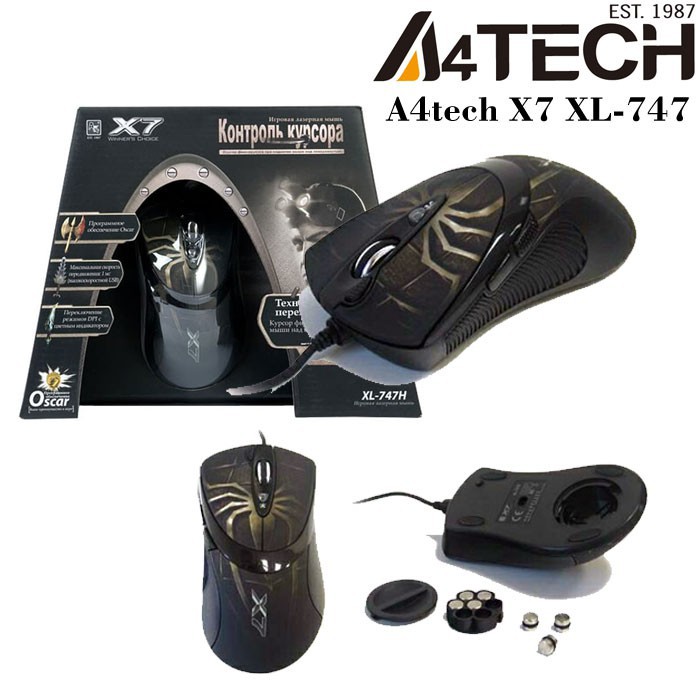 Jual Gaming A4tech X7 Xl-747 Spider OSCAR Mouse ANTI VIBRATE LASER ...