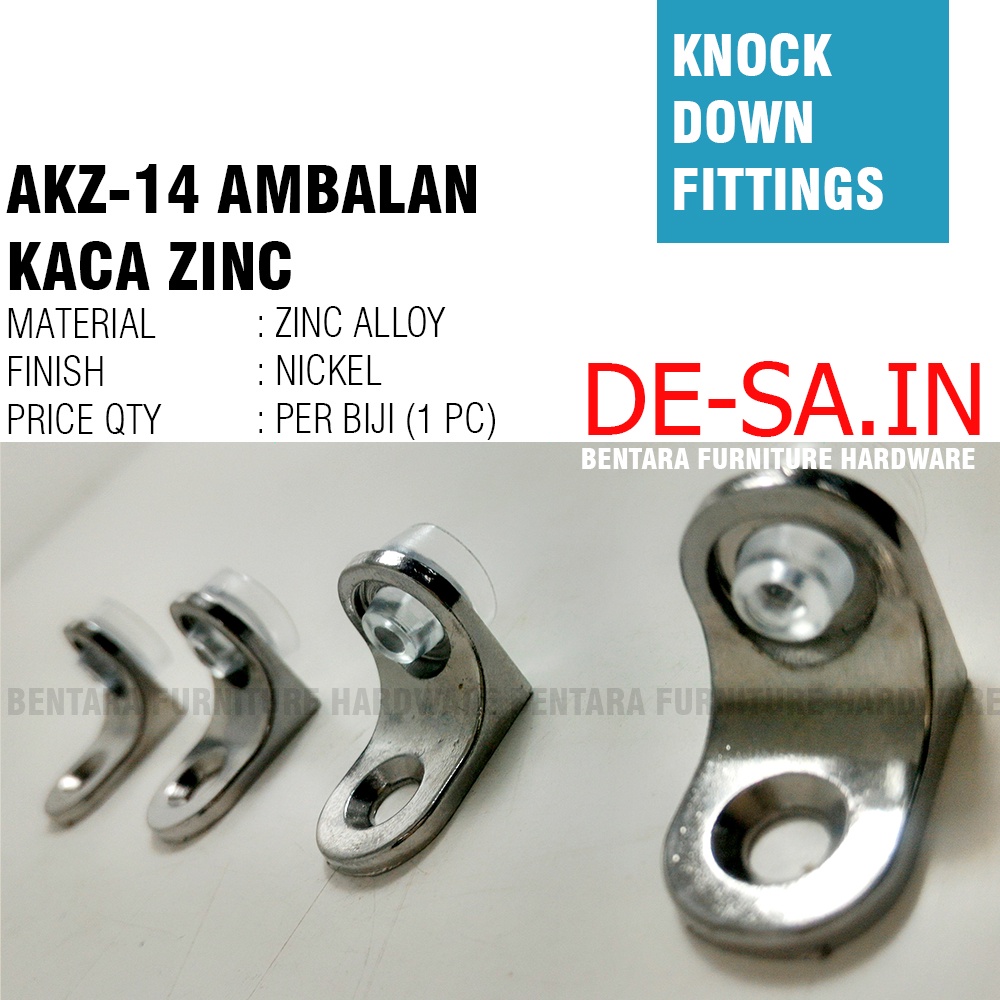 Jual HUBEN AKZ-14 AMBALAN KACA ZINC Penopang Ambalan Kop Kaca Plat ...