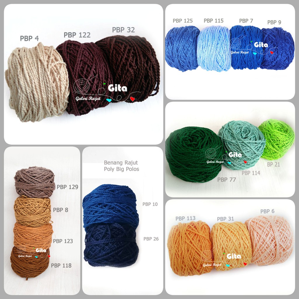 Jual Benang Rajut Polyester Big Ply/Poly Big Polos | Shopee Indonesia