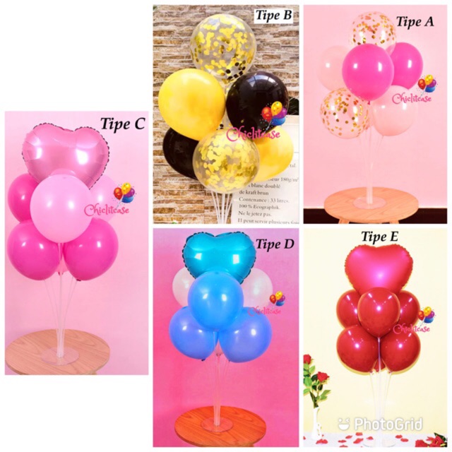 Jual 7in1 cup standing balon romantis display stand + tatakan tiang ...