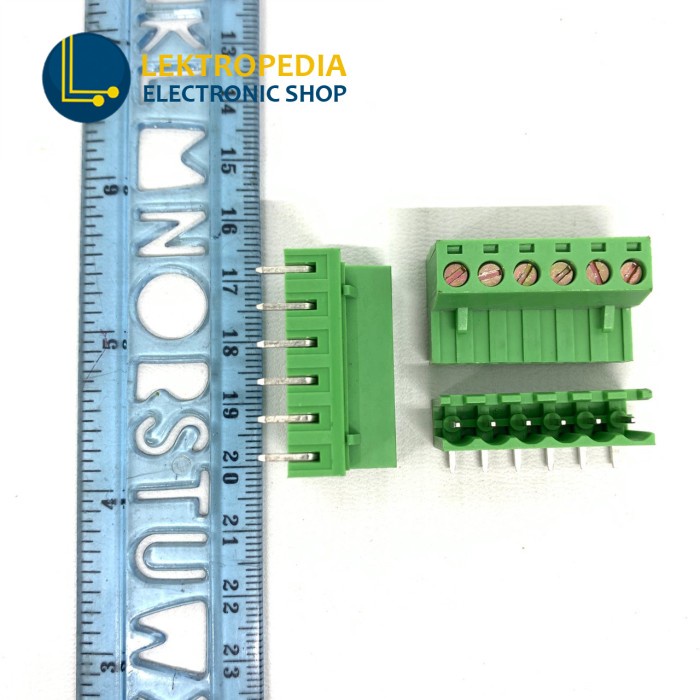 Jual Terminal Blok 6p 6 pin 5.08mm Plugable Connector Konektor Hijau Block | Shopee Indonesia