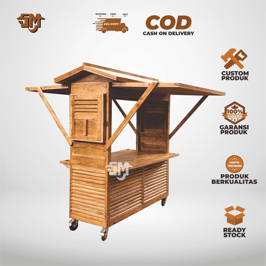 Jual Gerobak Makanan dan Minuman viral/Gerobak Jualan /Grobak Vintage ...