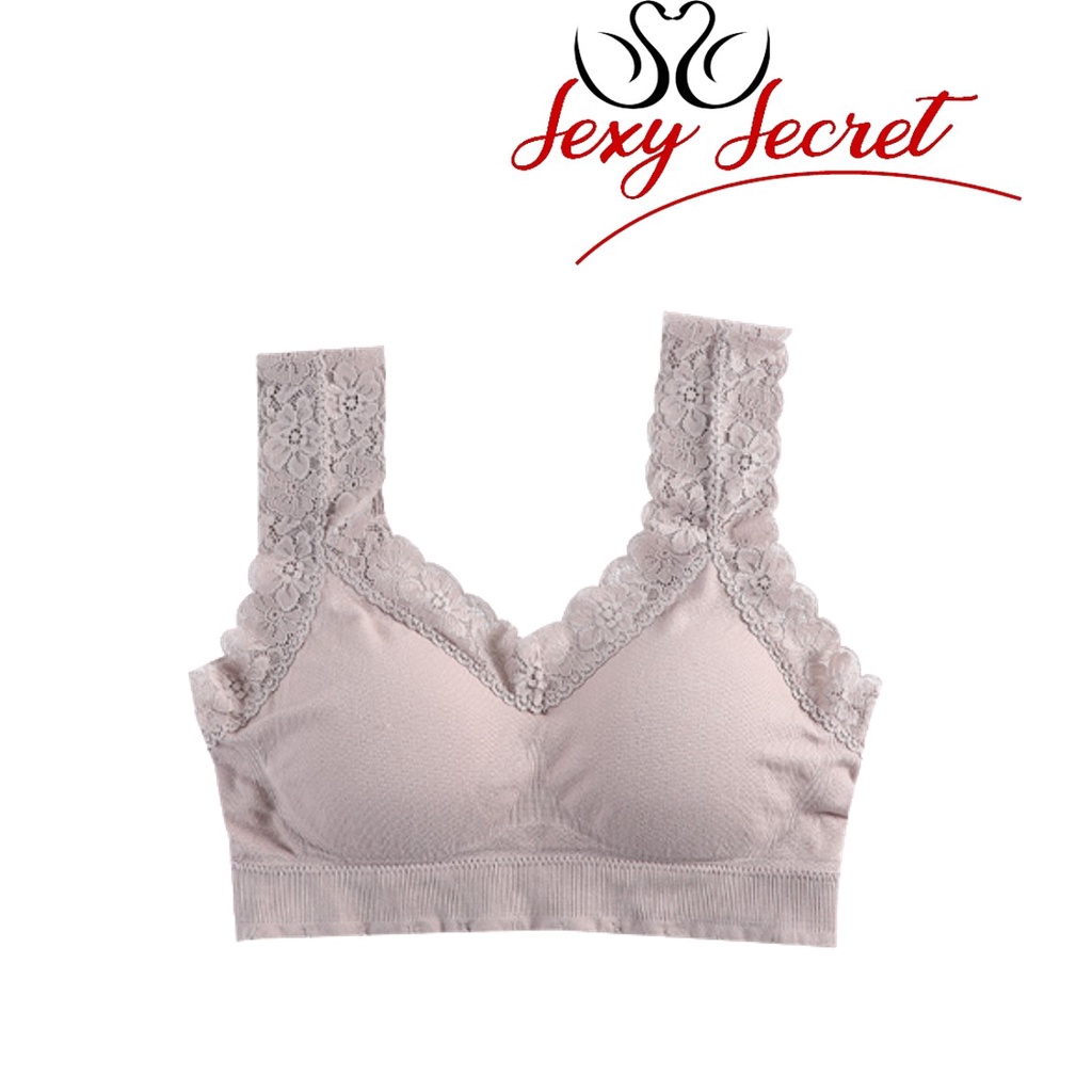 Jual Sexy Secret B025 BH Wanita Sports Bra V-Neck Aksen Hem Lace Dengan ...