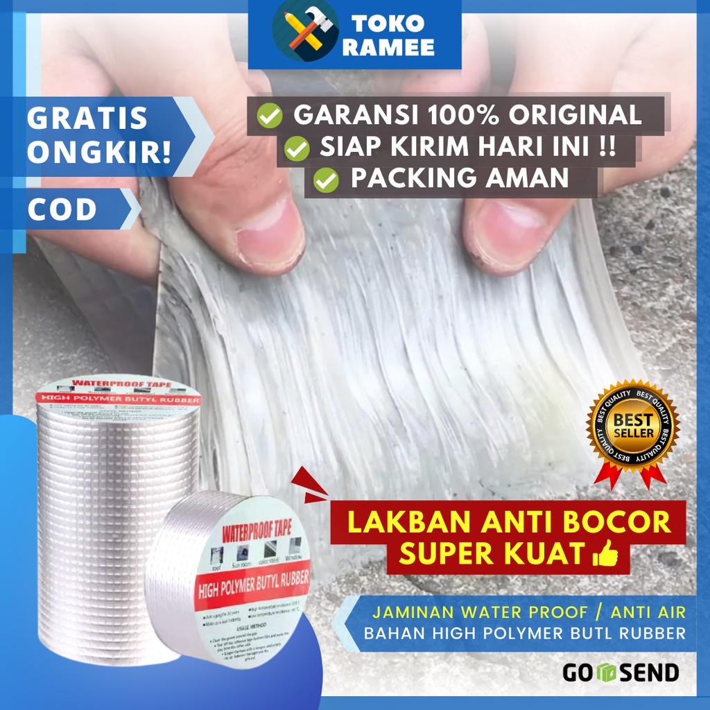 Jual Lakban Anti Bocor Aluminium Foil Waterproof Tape Perekat Anti Air Tahan Panas Untuk Tambal ...