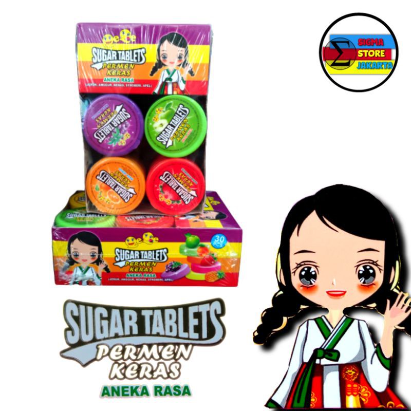 Jual Permen Keras Jadul Sugar Tablets Aneka Rasa Buah Isi 30 Pcs ...