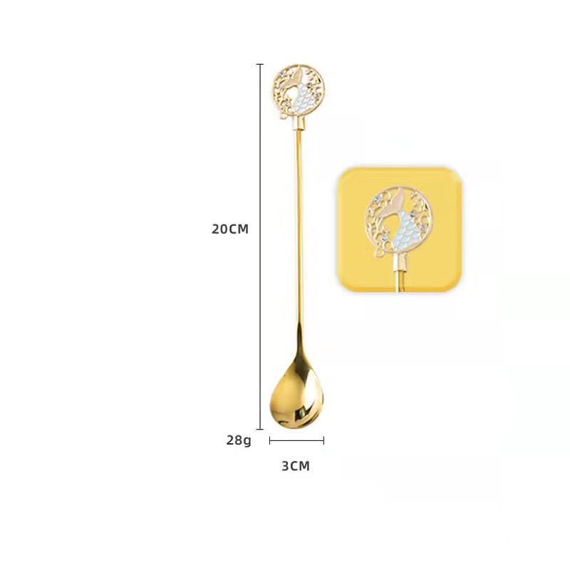 Jual Sendok Mini Dessert Kue Cake Teh Souvenir Hiasan Motif Mermaid ...