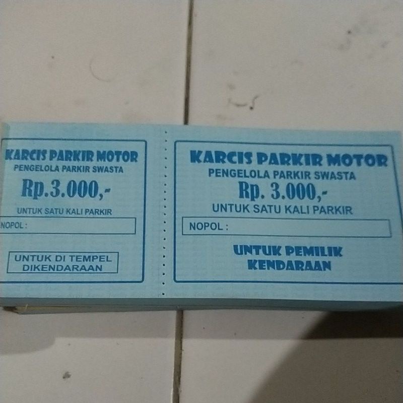 Jual Karcis parkir motor 3ribu | Shopee Indonesia