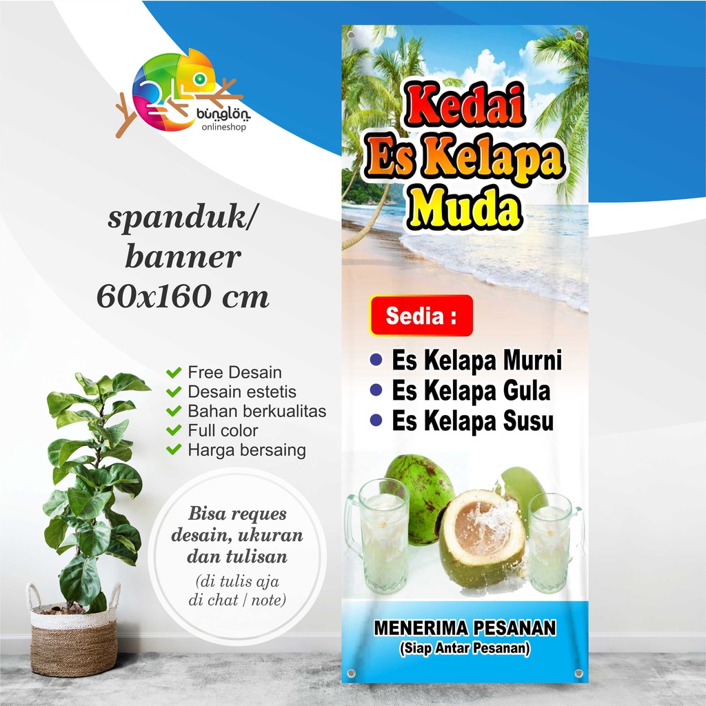 Jual Spanduk Banner Kedai Es Kelapa Muda | Shopee Indonesia