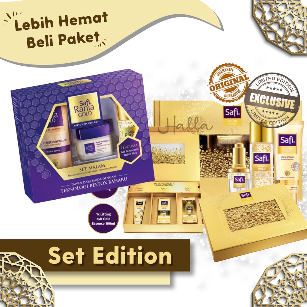 Jual SAFI Malaysia | Safi Rania Youth Gold Set Edition Set Malam & Set ...