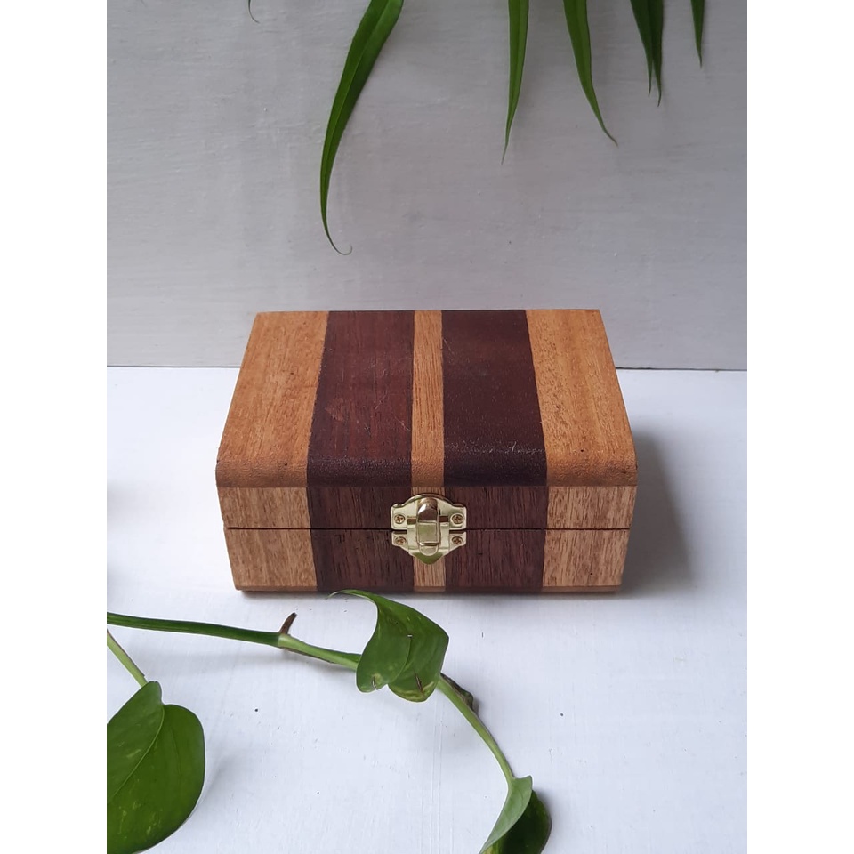 Jual Box Perhiasan Double Strip Kotak Kayu Props Aksesoris Jam Kacamata ...