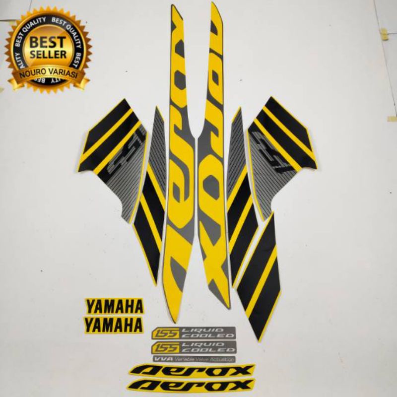 Jual Striping Yamaha Aerox 155 2017 kuning stiker motor list body ...