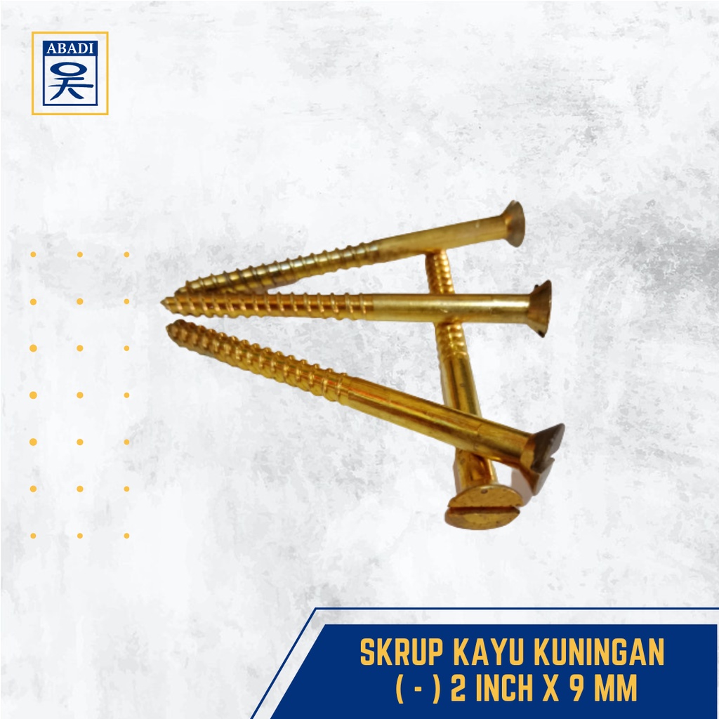 Jual SKRUP KAYU KUNINGAN ( - ) 2 INCH X 9 MM | Shopee Indonesia