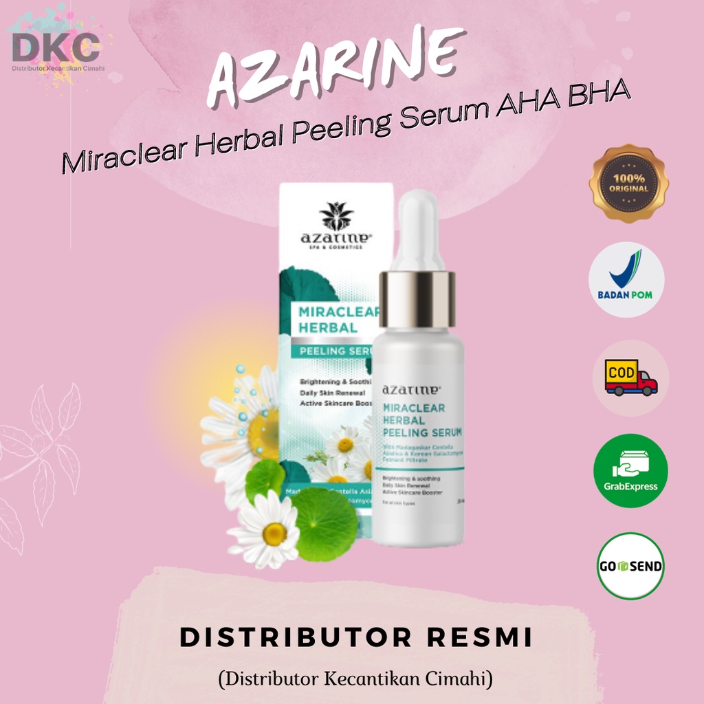 Jual Azarine Miraclear Herbal Peeling Serum AHA BHA 20ml | Shopee Indonesia