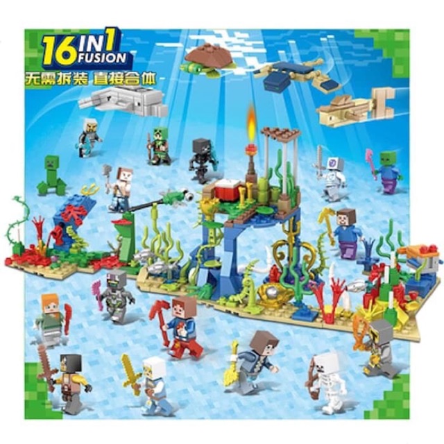 Jual SY 1162 Minifigures Minecraft My World 16 in 1 Fusion | Shopee Indonesia
