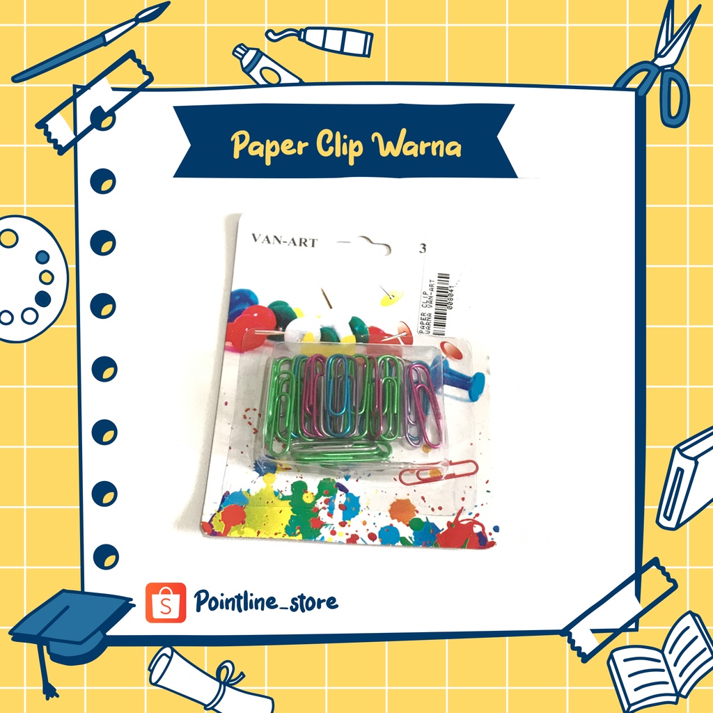 Jual PAPER CLIP VAN-ART (008041)/PAPERCLIP / PENJEPIT KERTAS WARNA ...