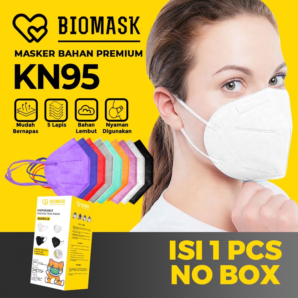 Jual BIOMASK - Masker KN95 5 PLY - 1 Pcs Earloop Disposable Mask KN 95 ...
