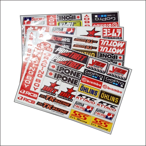 Jual Sticker Stiker Pack Logo Emblem Racing Sponsor RCb Racing Boy ...