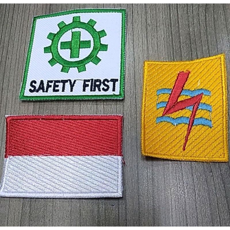 Jual LOGO PLN, SAFETY FIRST DAN MERAH PUTIH Bordir Nama Custom Terbaru ...