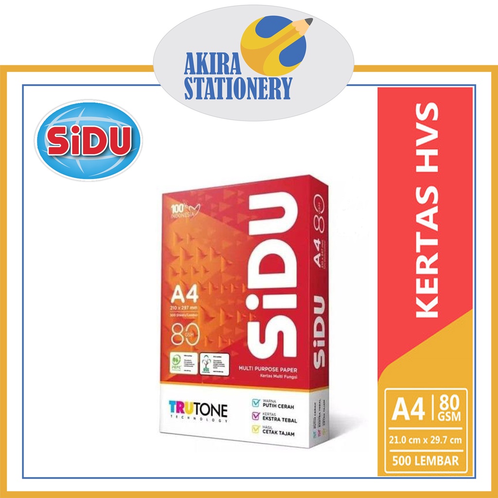 Jual Kertas HVS A4 80 Gsm SIDU Tebal / SINAR DUNIA Kertas Foto Copy Putih 80 Gram - FotoCopy 1 ...