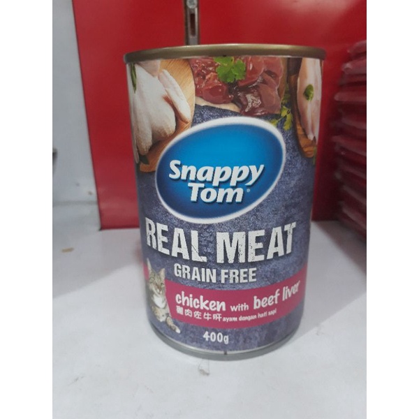 Jual SNAPPY TOM Makanan kucing Chicken&Beef Liver Kaleng 400gr ...
