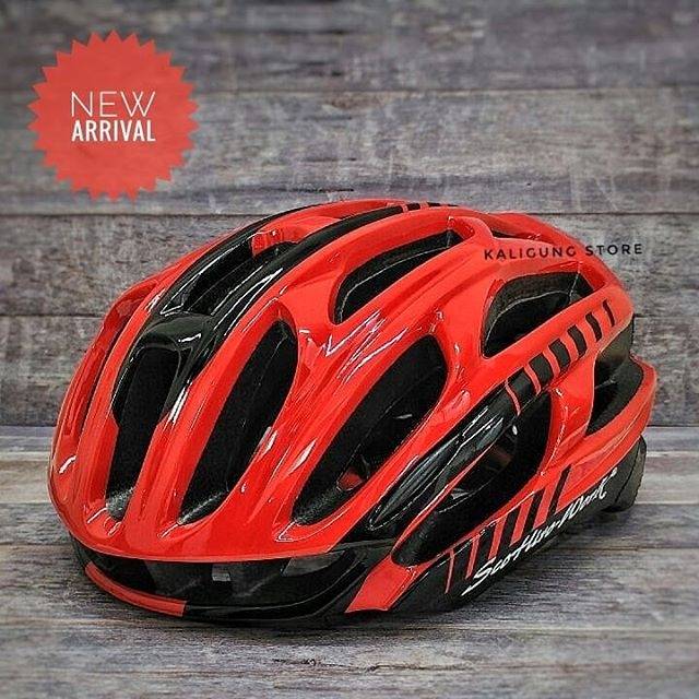 Jual Helm Sepeda Scohiro Work warna Merah strip Hitam glossy - Helm ...