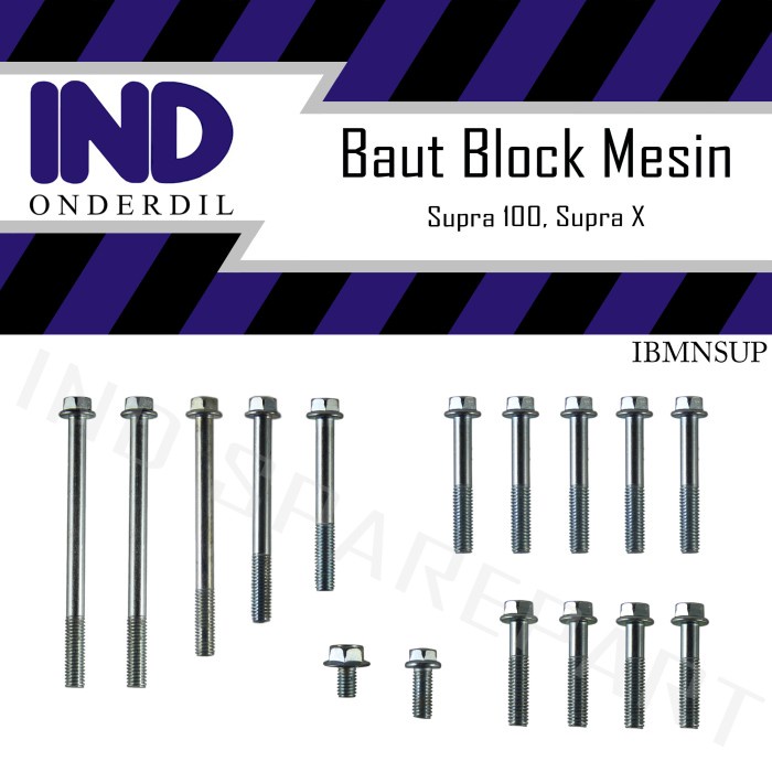 Jual IND Onderdil Baut-Baud Block-Blok Mesin-Crankcase Kiri-Kanan Supra 100-X Lama-Old | Shopee ...
