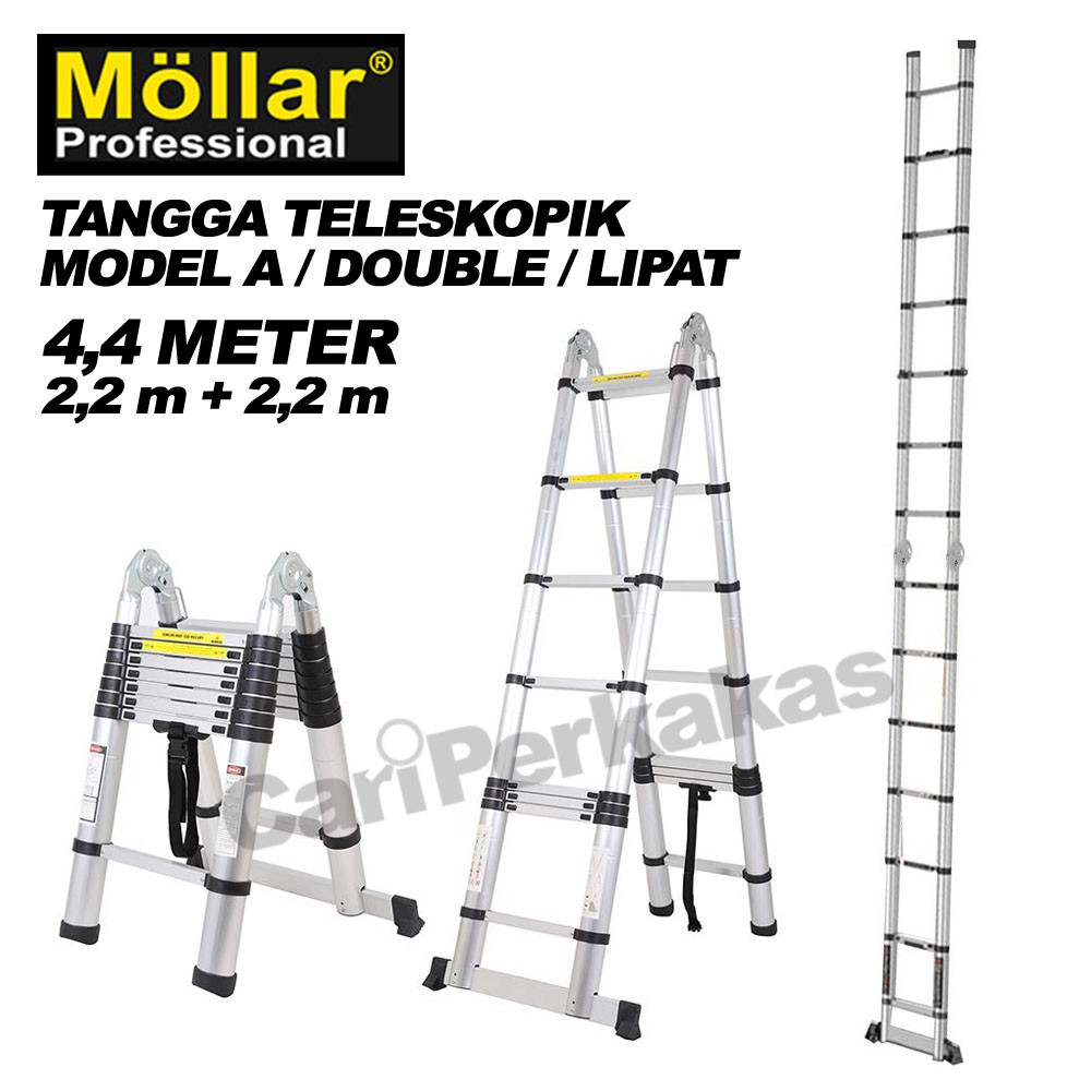 Jual Tangga Teleskopik Tangga Lipat Aluminium Teleskopik Tipe A 4.4M ...