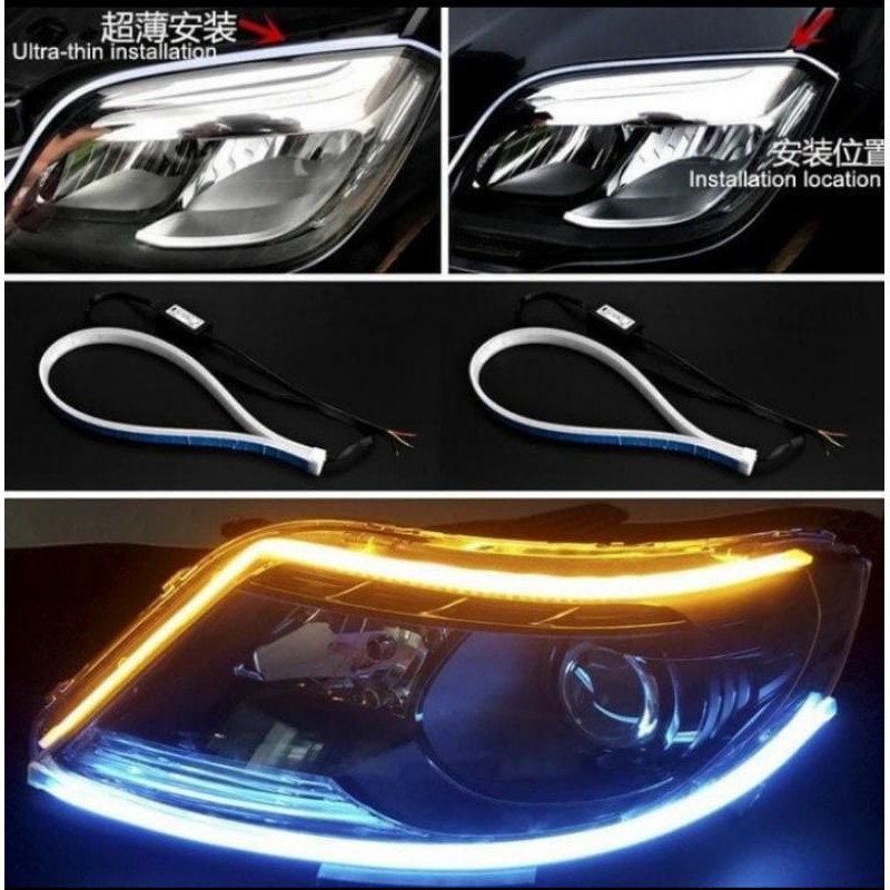 Jual Lampu Alis mobil universal sedan / Lampu DRL mobil 60 cm / Lampu ...