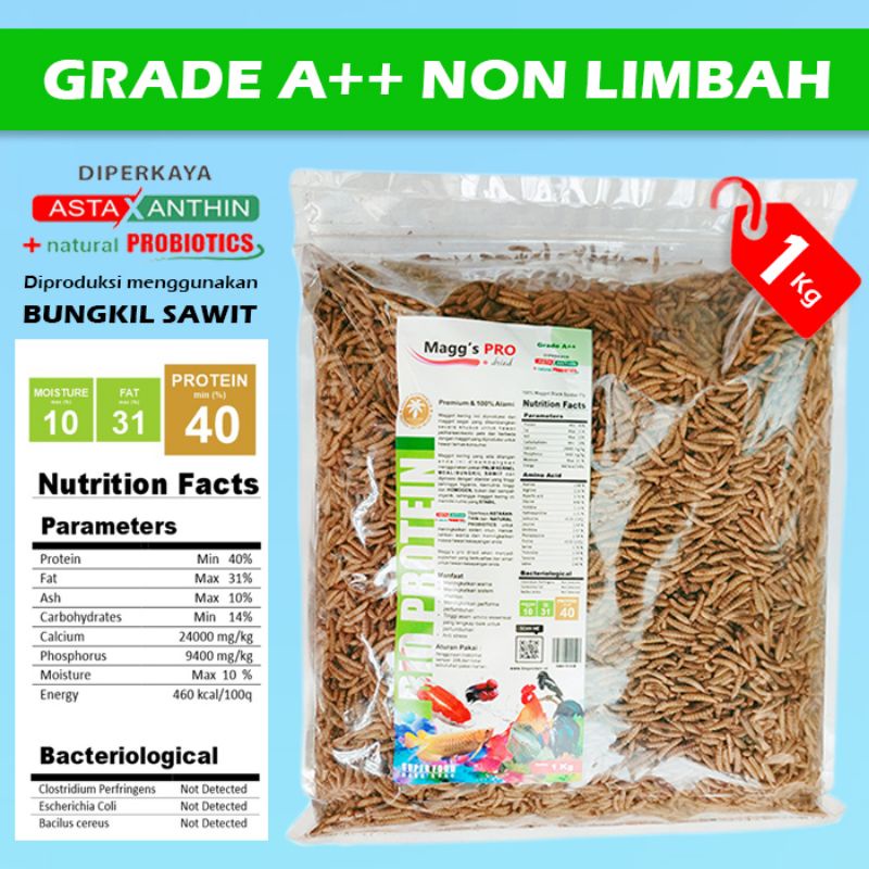 Jual Maggot Kering Premium Mags Pro 1kg, Pakan Ikan Predator & Koi ...