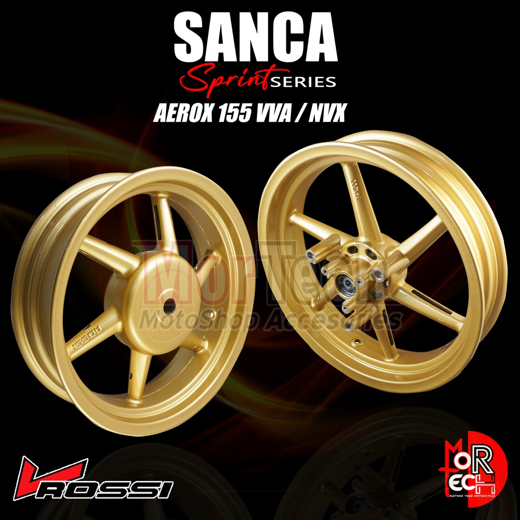 Jual Velg Pelek Racing Tapak Lebar VRossi Sanca Model RCB Palang 6 Yamaha Aerox 155 VVa NVX 155 ...