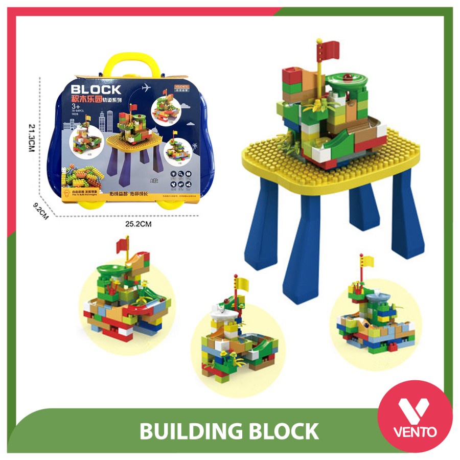 Jual [VENTO]Mainan Edukasi Building Block Track / Mainan Anak Blok ...