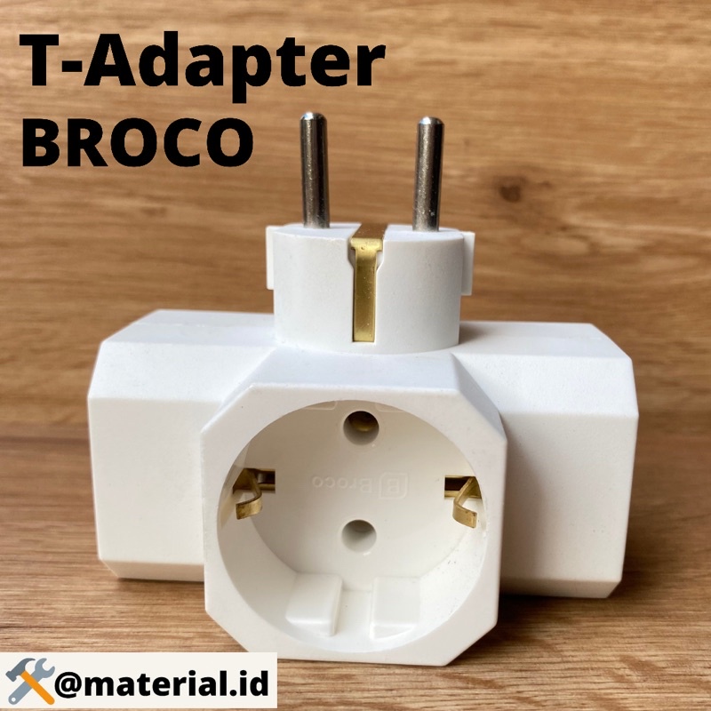 Jual Tee Stopkontak Seteker Colokan THREE WAY ADAPTER PLUG WITH EARTH ...