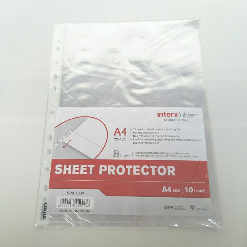 Jual 1 PACK (ISI 10) Plastik Binder Sheet Protector A4 - MERK RANDOM ...