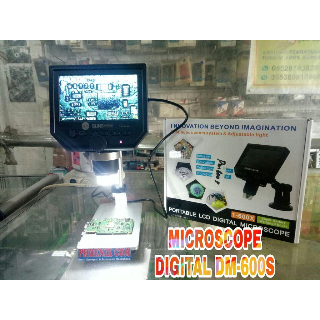 Jual MICROSCOPE DIGITAL LCD LAYAR 4.3'' SUNSHINE DM-600S CAMERA 600X ...