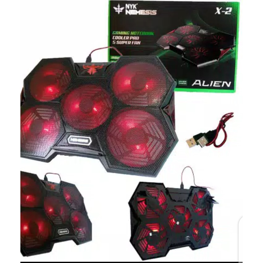 Jual COOLING PAD GAMING NYK ALIEN X-2 coolingpad 5 Fan ALIEN X2 ...
