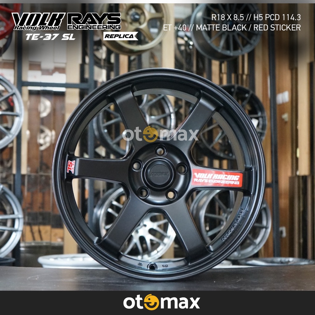 Jual Velg Mobil Volk Rays TE37 SL Ring 18 Matt Black | Shopee Indonesia