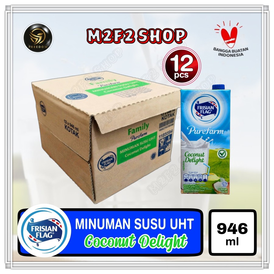 Jual Frisian Flag Purefarm Family Coconut Delight Kotak UHT - 946 ml (Kemasan Karton) | Shopee ...