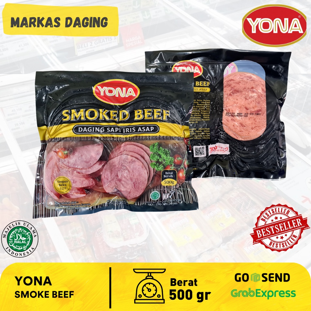 Jual YONA SMOKED BEEF / DAGING SAPI IRIS ASAP 500gr - Markasdaging | Shopee Indonesia