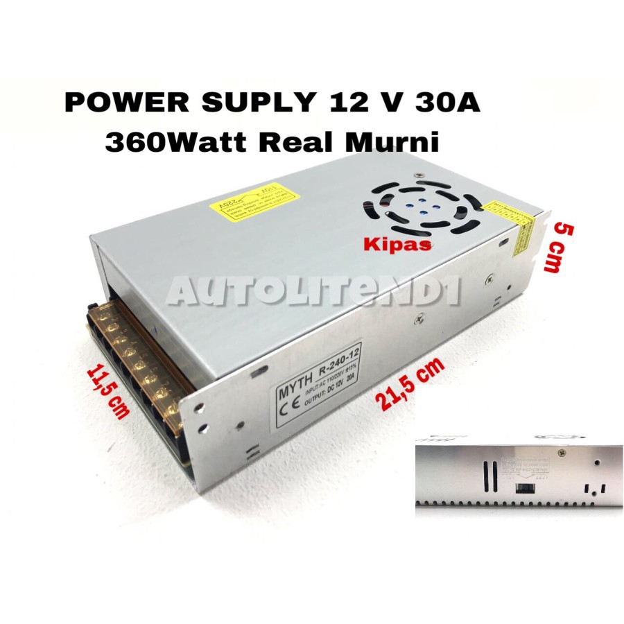 Jual ADAPTOR PSU POWER SUPLY 12V 30A 360Watt REAL CAPACITY | Shopee ...