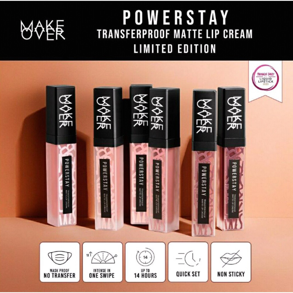 Jual MAKE OVER Powerstay Transferproof Matte Lip Cream (NEW!) | Shopee ...