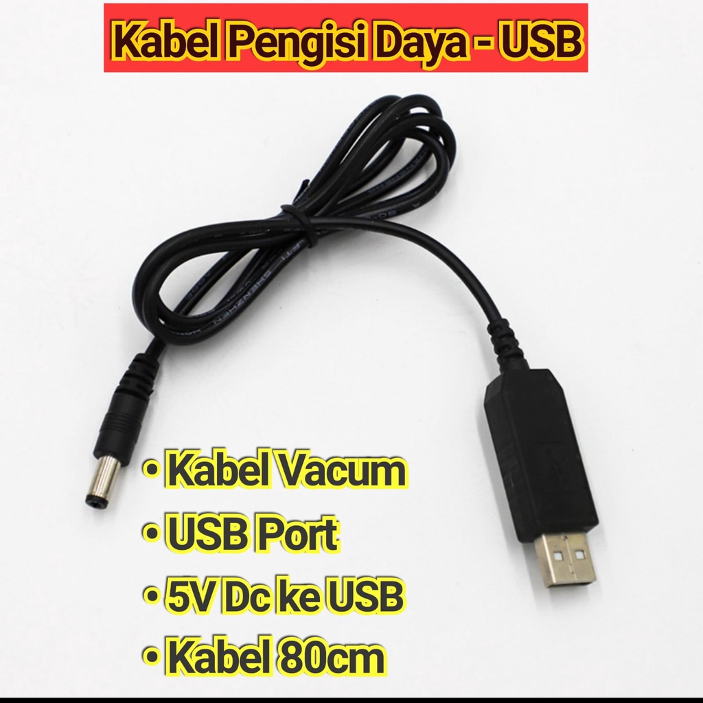 Jual Kabel Vacum / kabel adaptor / Kabel Daya Pengisi Daya USB ke ...
