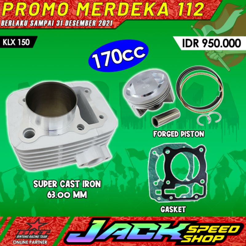 Jual BLOK PISTON BRT KLX 150 / KLX 140 / BF DTRACKER D TRACKER 63mm ...