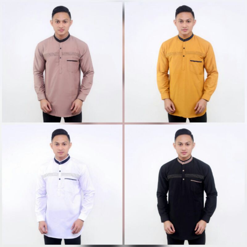 Jual baju koko lengan panjang original koko muslim seragam hadroh original | Shopee Indonesia